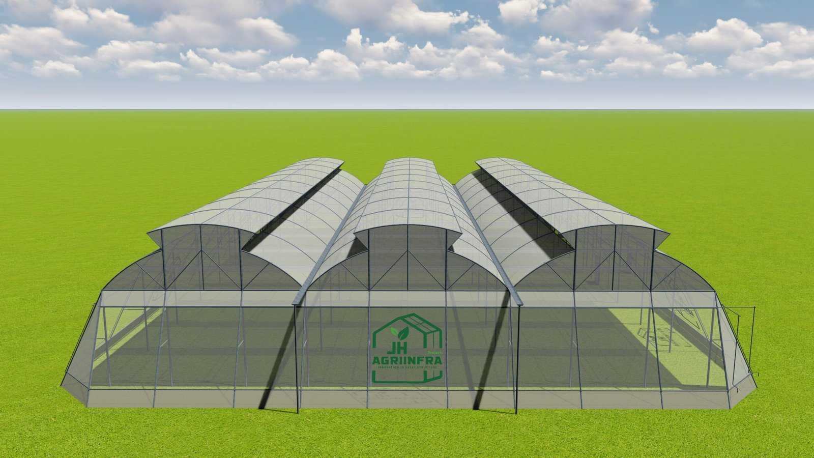 Double Vent Naturally Ventilated Poly House – JH Agriinfra