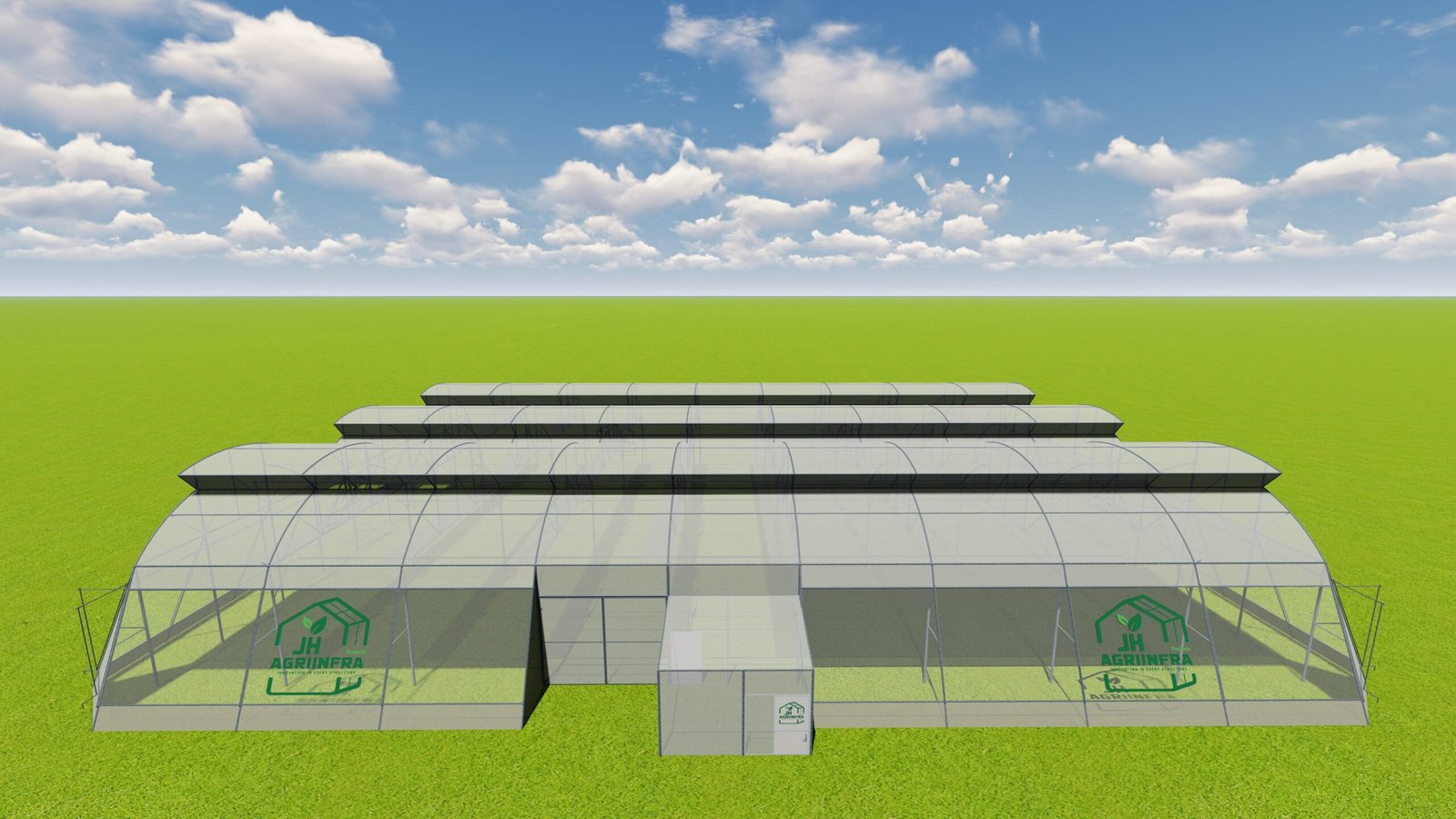 Double Vent Naturally Ventilated Poly House – JH Agriinfra