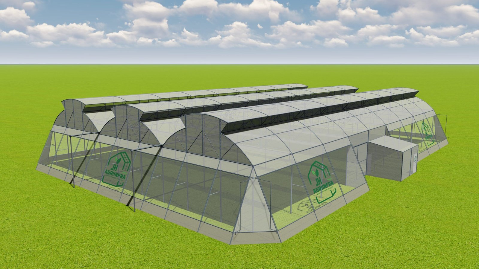 Double Vent Naturally Ventilated Poly House – JH Agriinfra