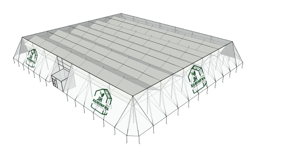 Wire Rope Flat Roof Shade Net House with Rain Protection System – JH ...