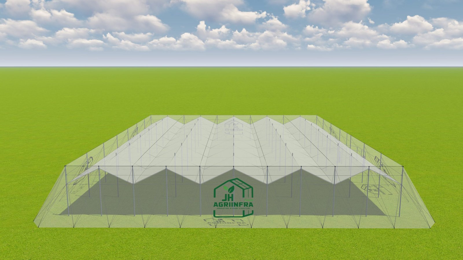 Wire Rope Flat Roof Shade Net House with Rain Protection System – JH ...